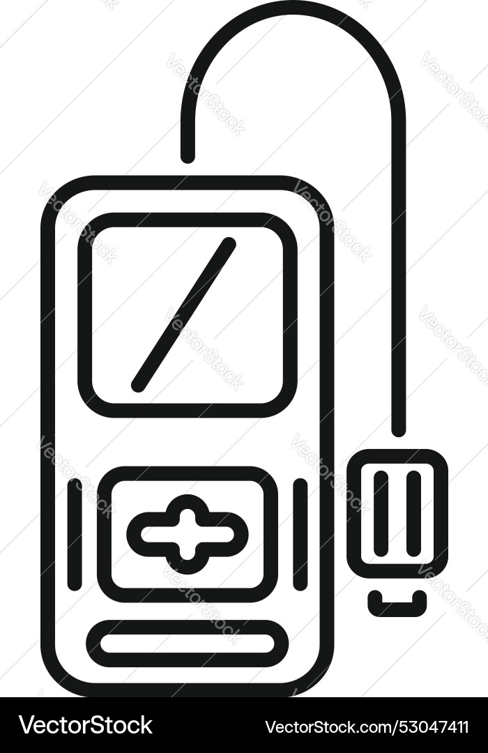 Portable glucometer device measuring blood sugar Vector Image