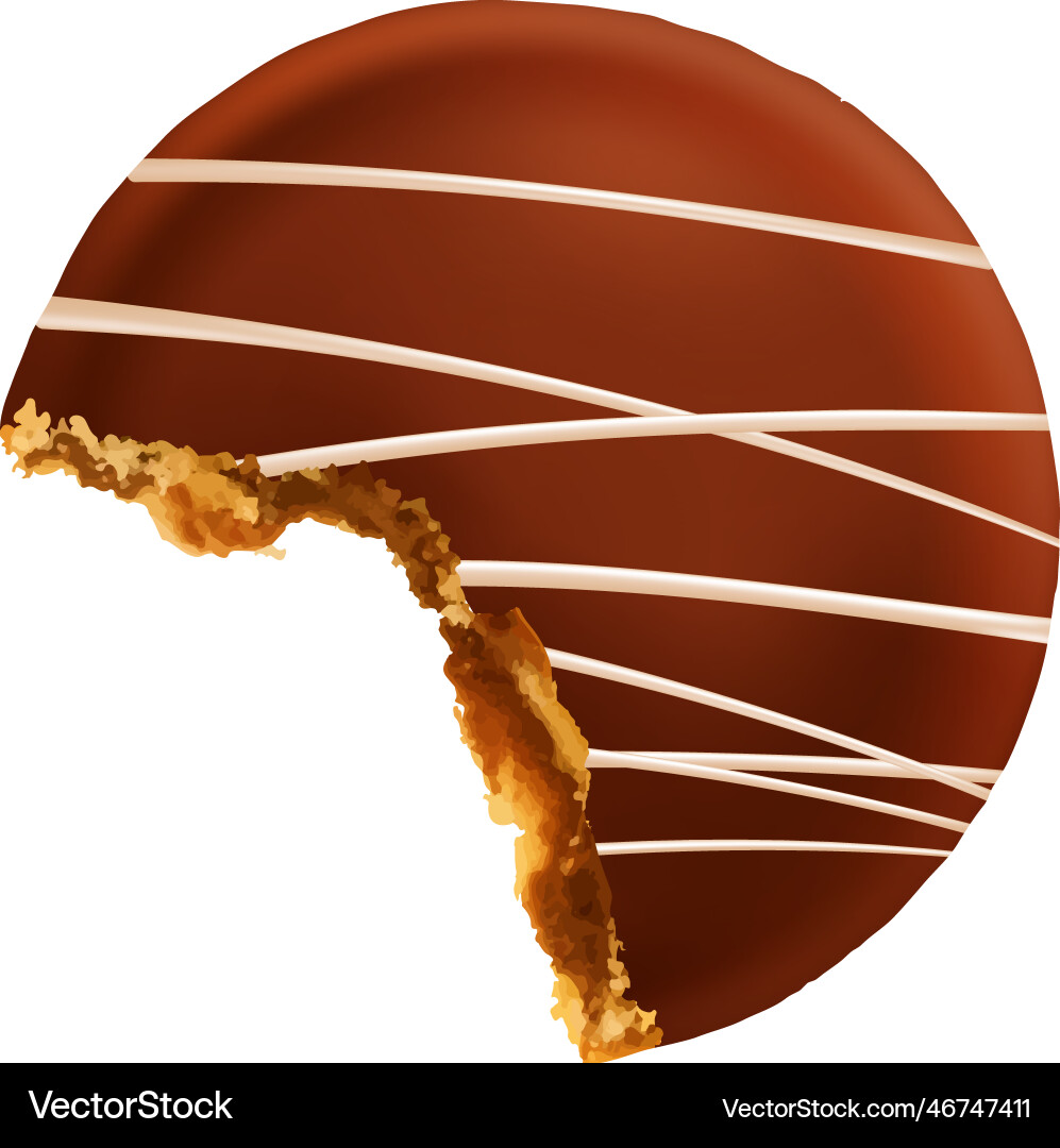 Realistic bitten cookie Royalty Free Vector Image