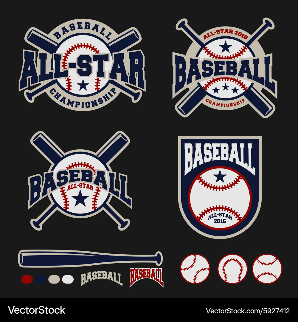 Baseball Collage Vector Images (over 180)