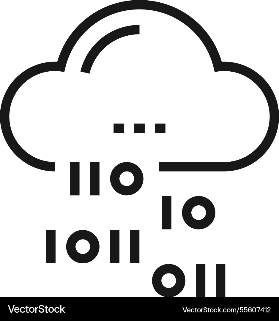 Cloud computing flat line web icon concept Vector Image