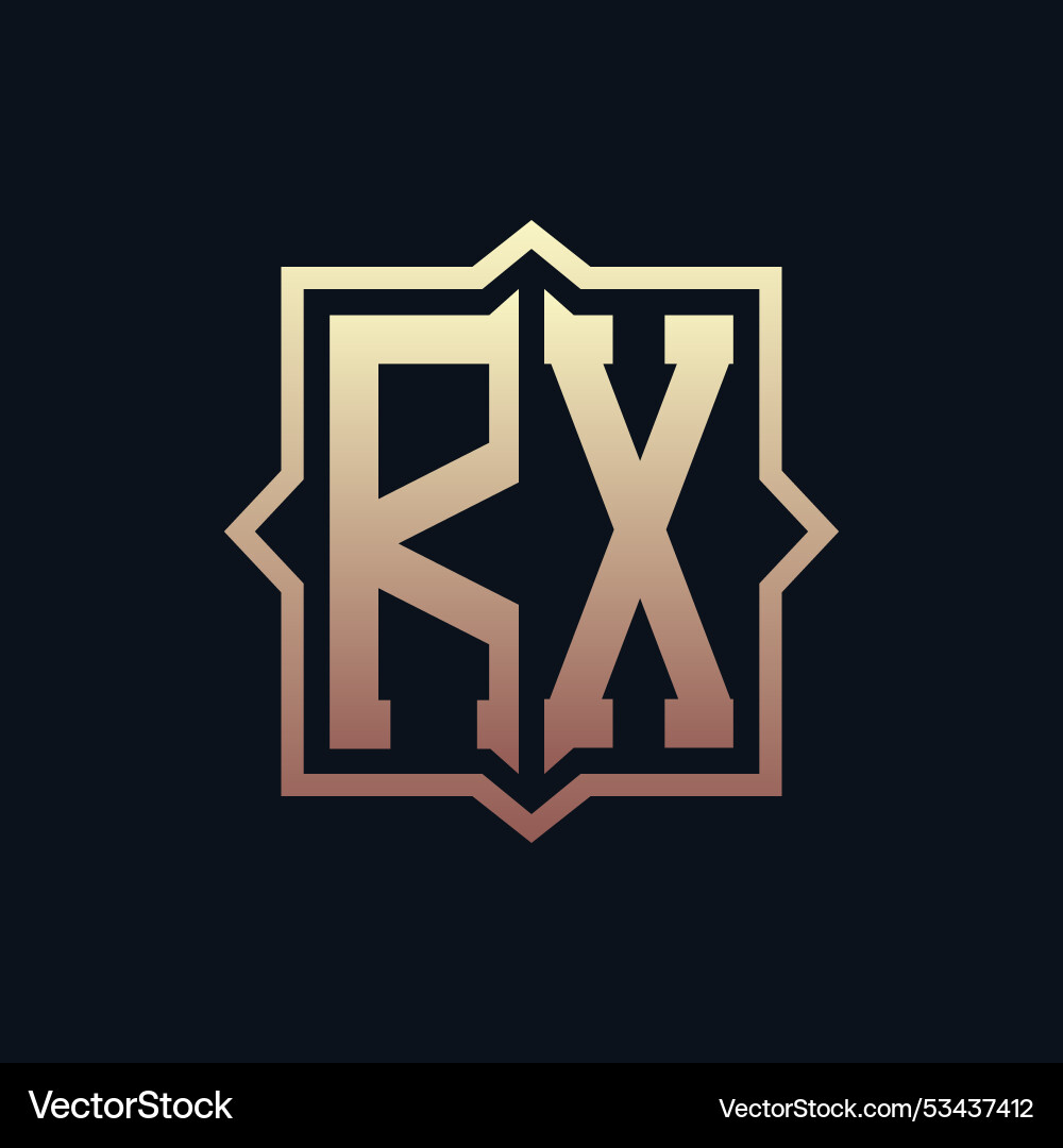 Luxury initial rx monogram logo design elegant Vector Image
