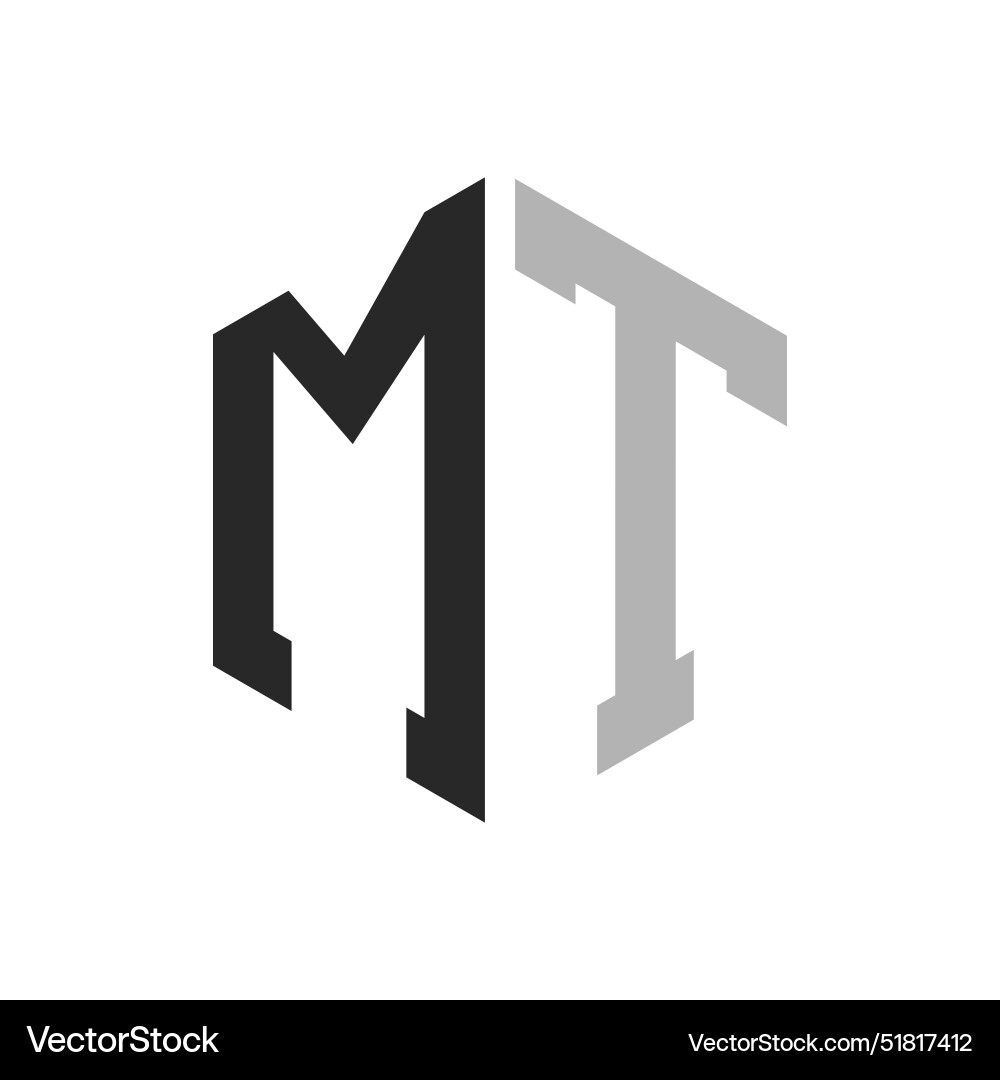 Modern unique hexagon letter mt logo design Vector Image
