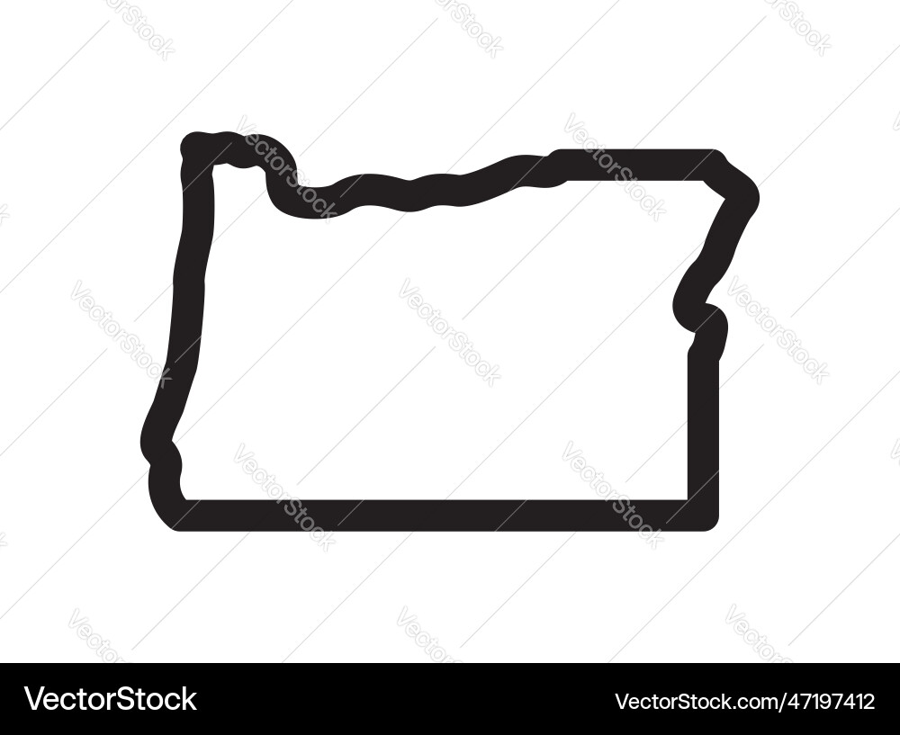 Oregon state map shape outline Royalty Free Vector Image