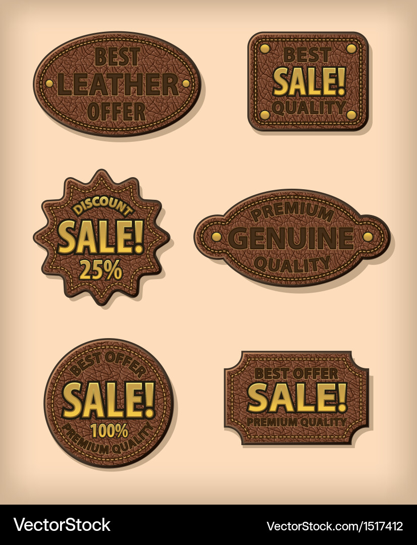 Premium Leather Labels Royalty Free Vector Image