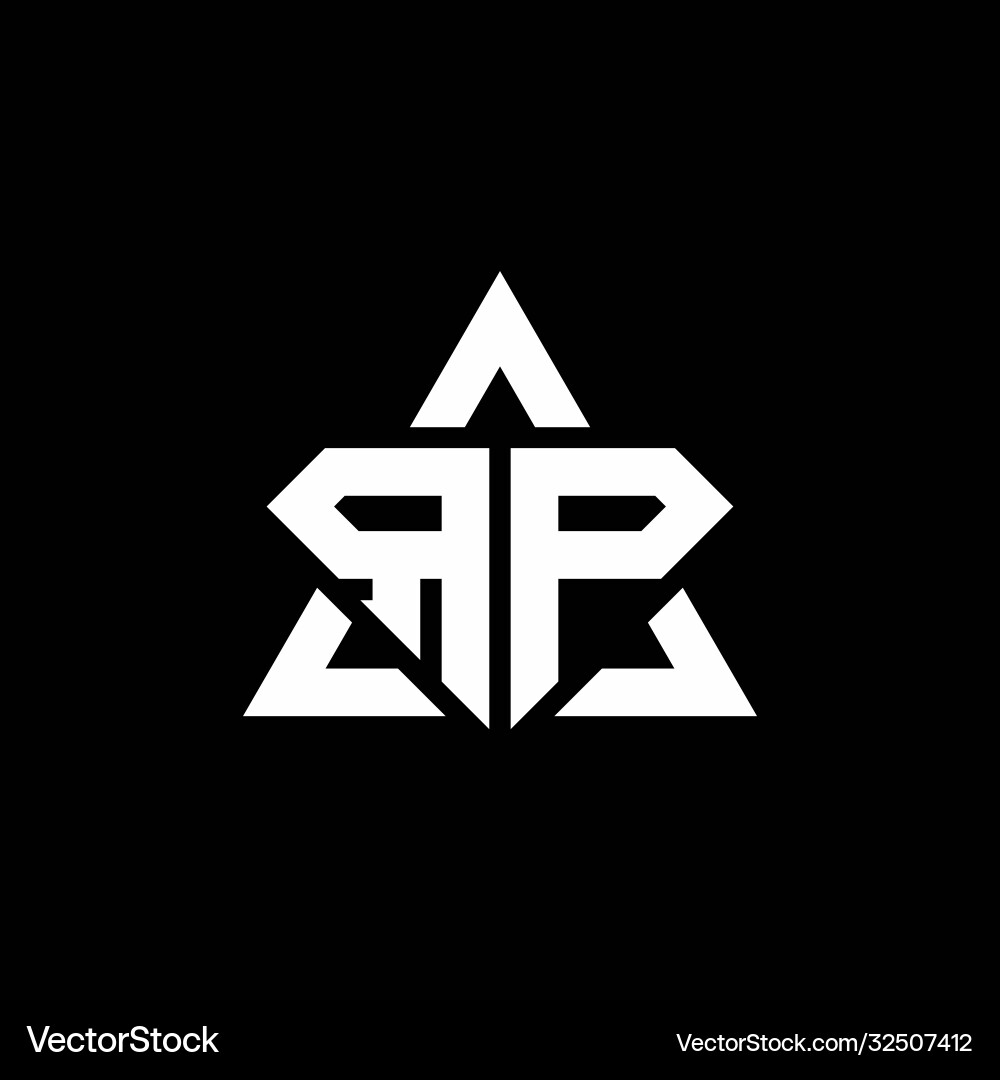 Rp monogram logo with diamond shape and triangle Vector Image