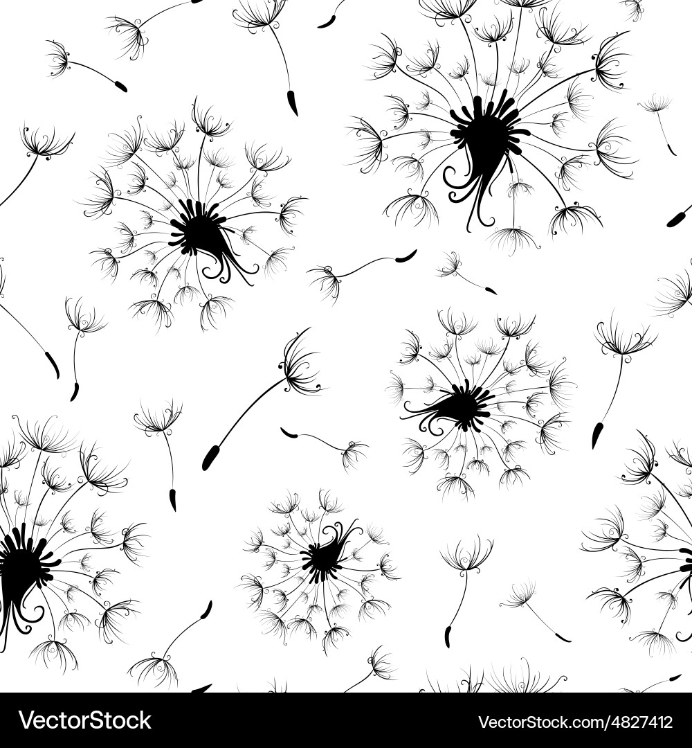 Seamless dandelion pattern Royalty Free Vector Image
