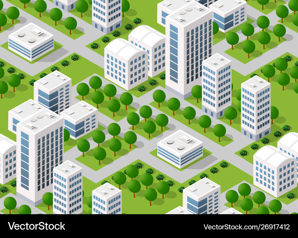 Urban isometric area Royalty Free Vector Image