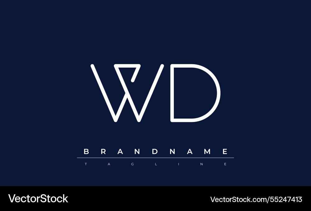 Creative wd letter initial logo image Royalty Free Vector