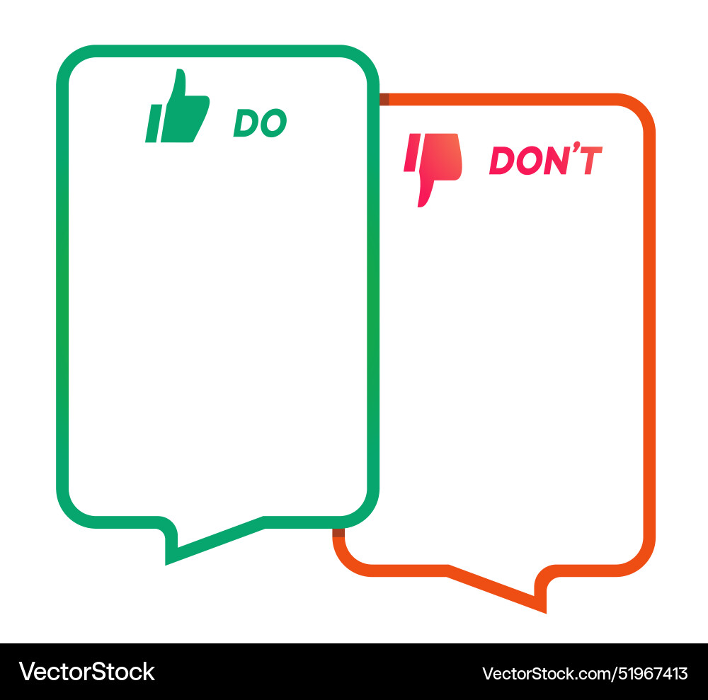 Do and dont infographic template Royalty Free Vector Image