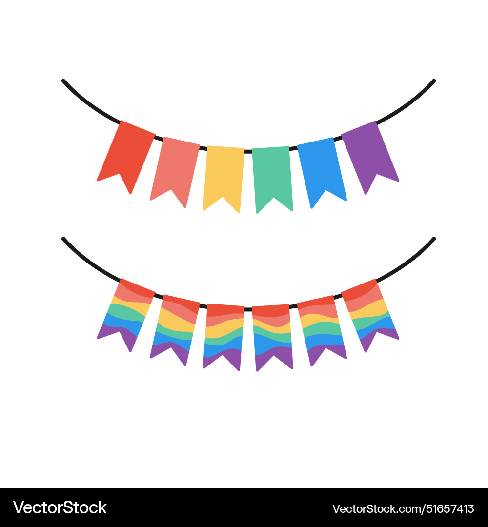 Garland of rainbow flags Royalty Free Vector Image