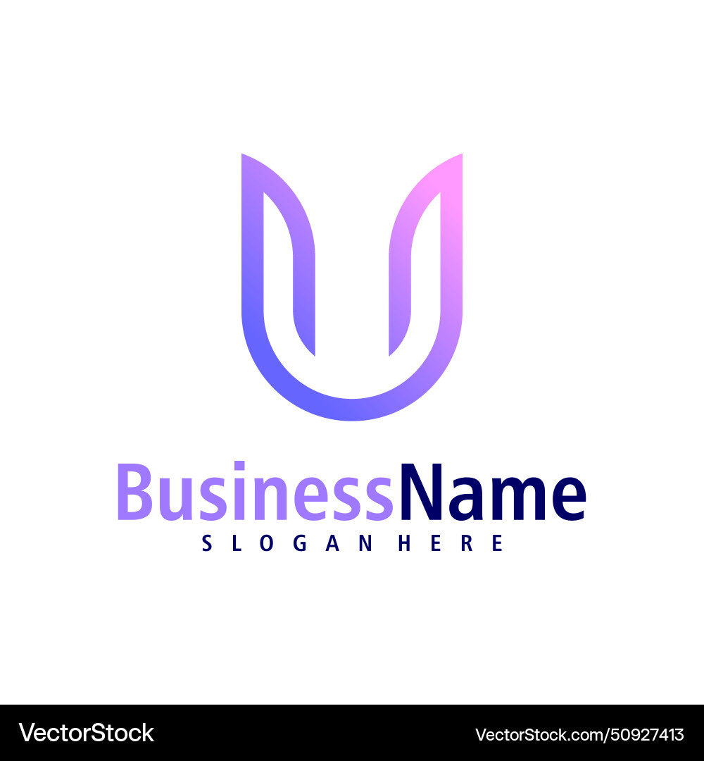 Letter u logo design creative initial Royalty Free Vector