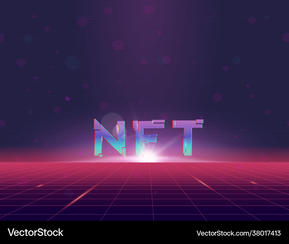 NFT Grid Background - Futuristic Royalty Free Vector Image