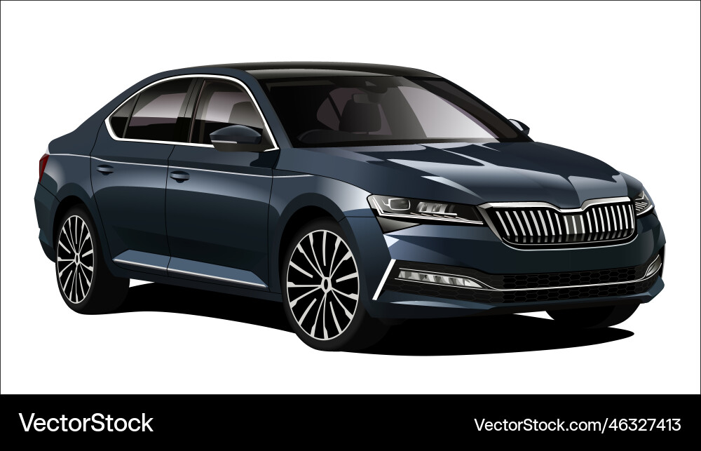 Realistic sedan Royalty Free Vector Image - VectorStock