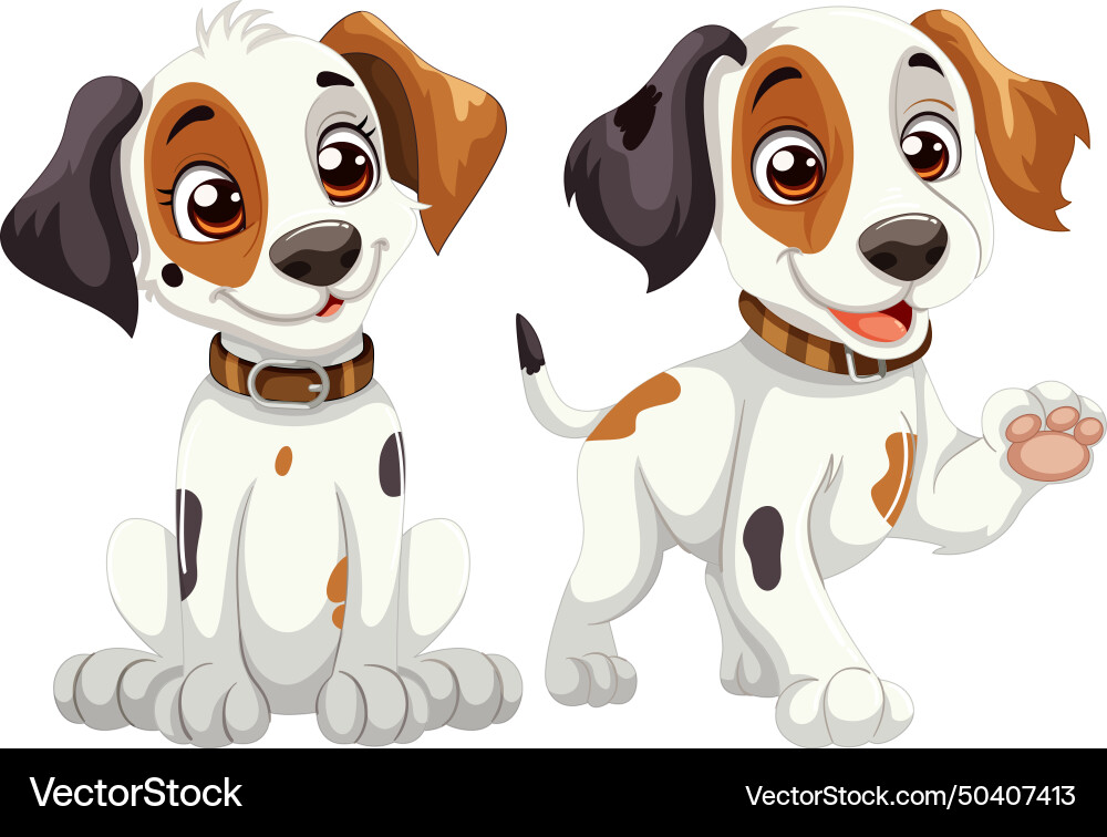 Two cartoon dogs with happy expressions Royalty Free Vector