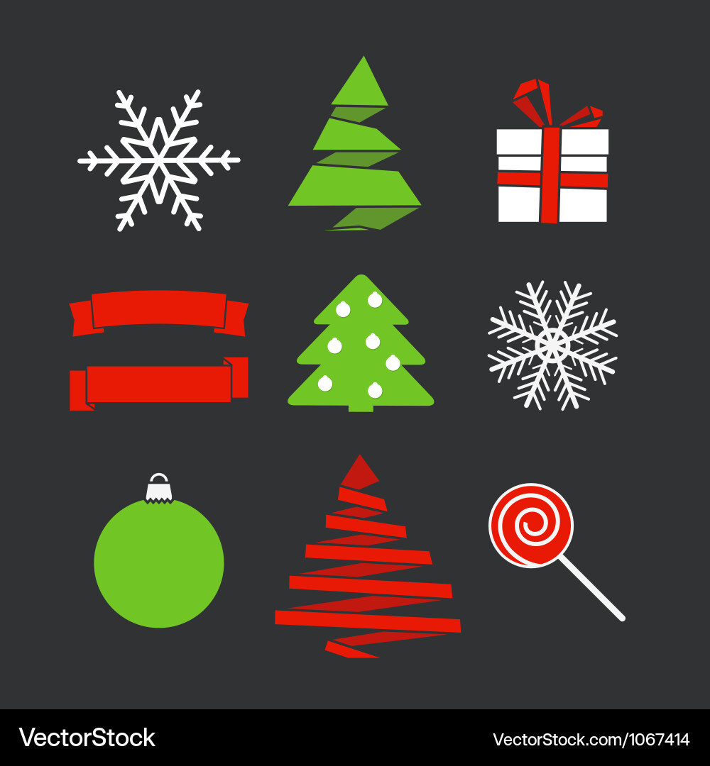 Christmas objects Royalty Free Vector Image - VectorStock
