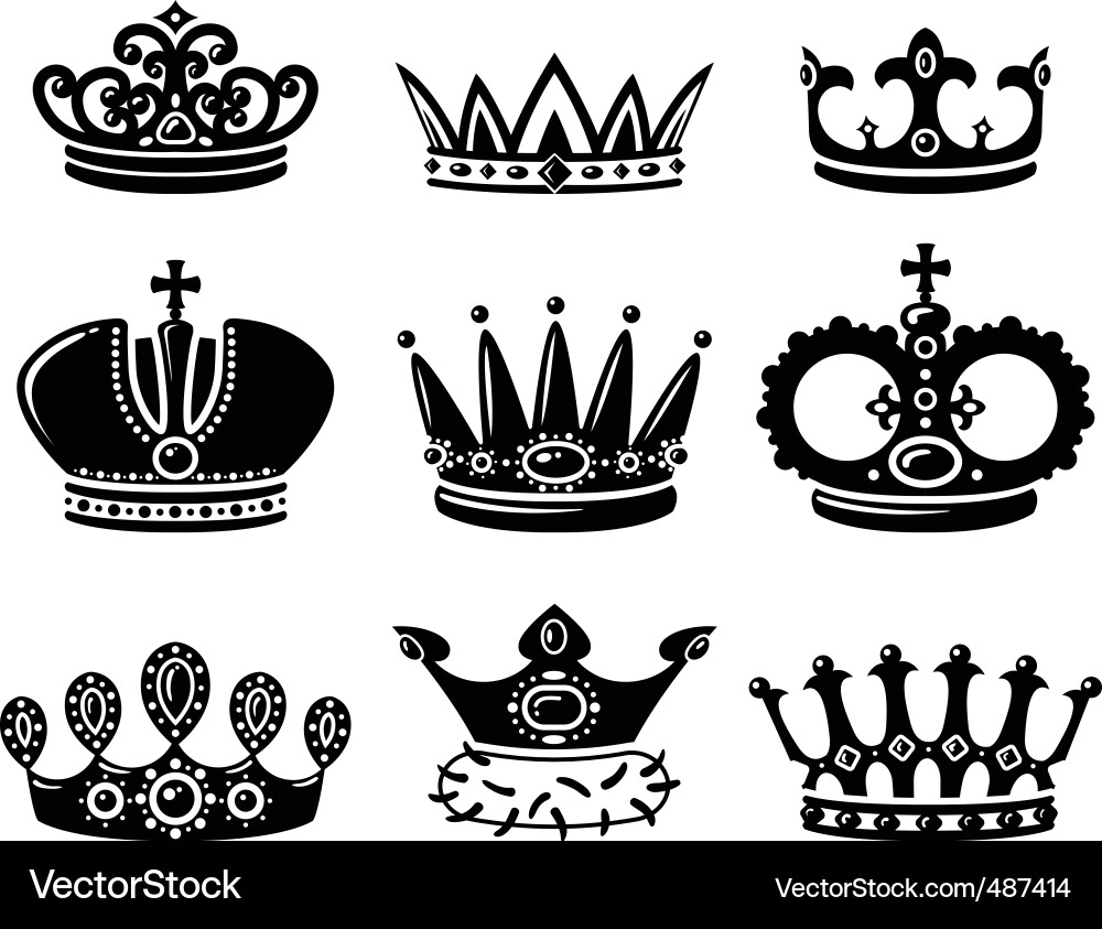 Crown set Royalty Free Vector Image - VectorStock
