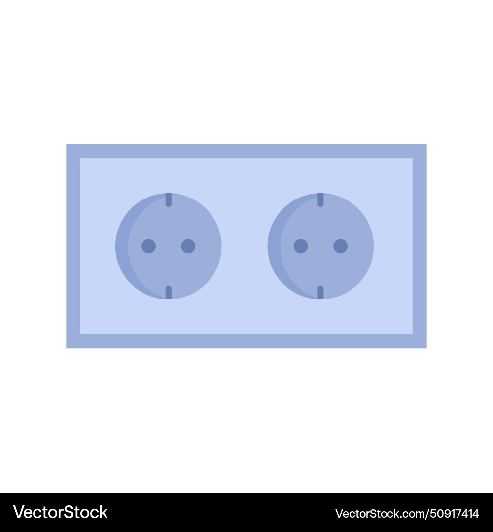 Double electricity socket Royalty Free Vector Image