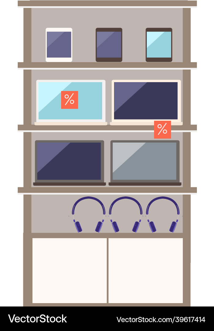 Electronics store interior Royalty Free Vector Image