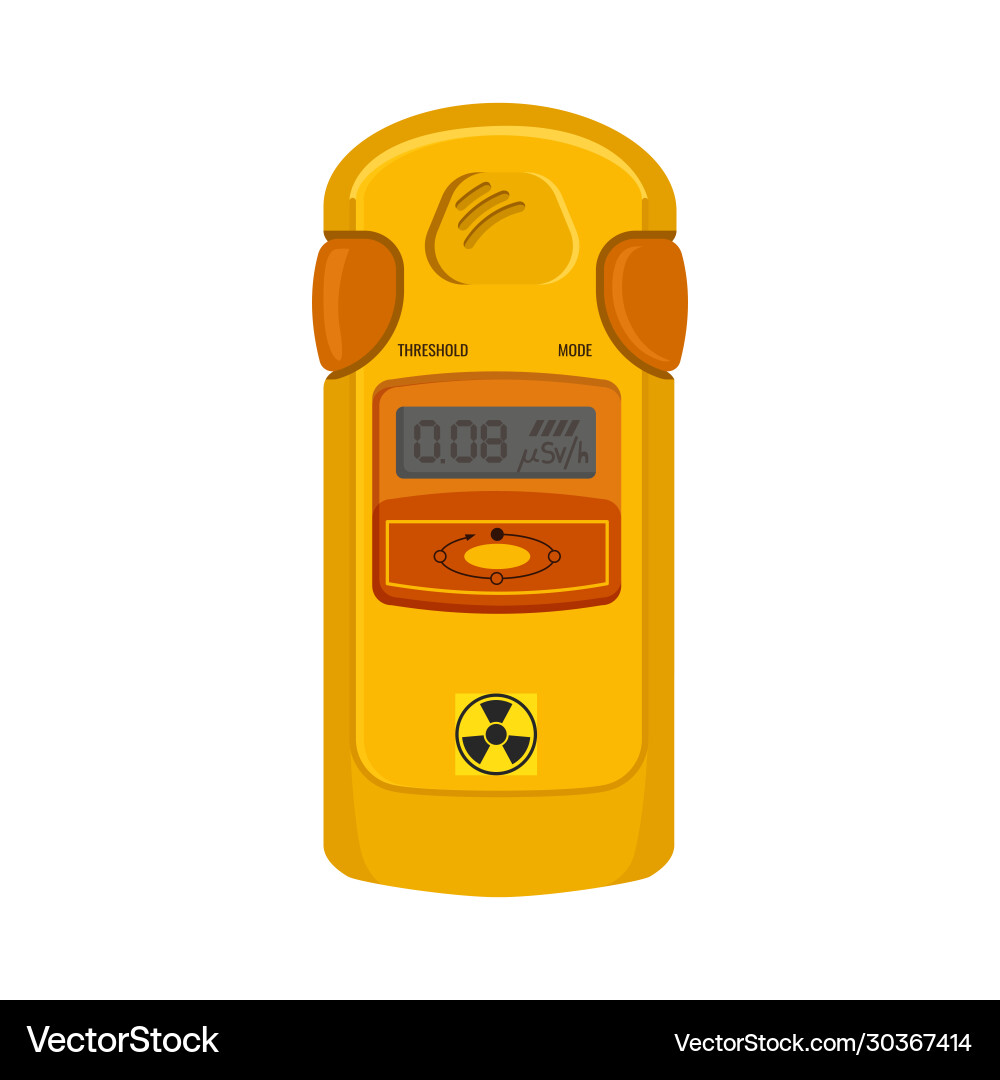 Geiger counter device to meter radiation nuclear Vector Image