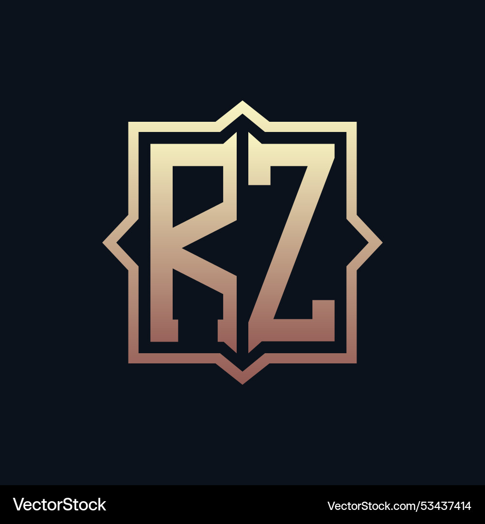 Luxury initial rz monogram logo design elegant Vector Image