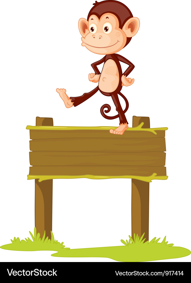 Monkey sign Royalty Free Vector Image - VectorStock