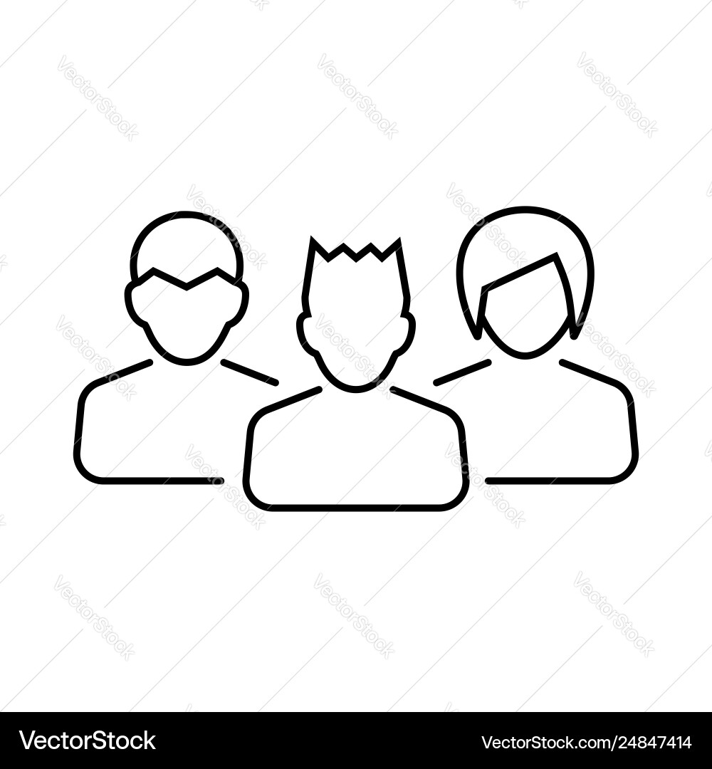People icon in thin line style symbol Royalty Free Vector