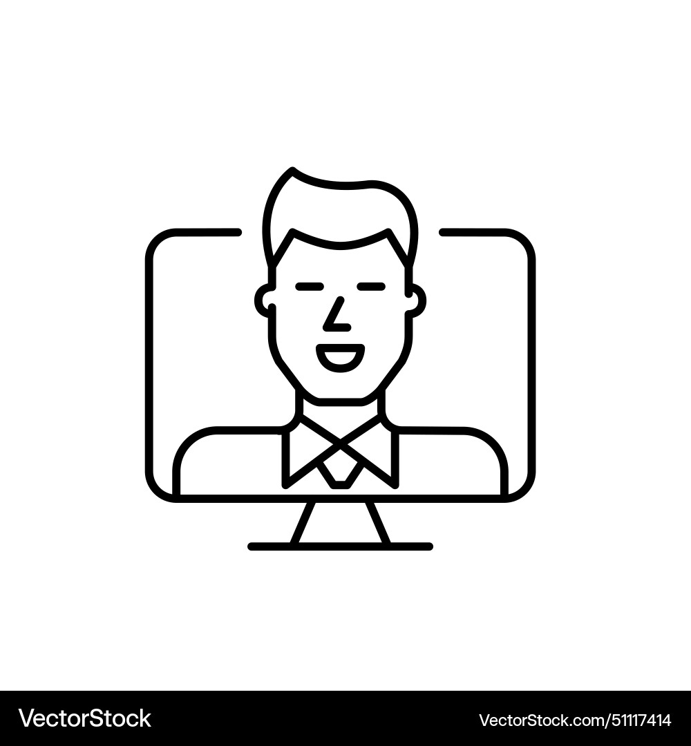 Smartly dressed man with tie remote job interview Vector Image