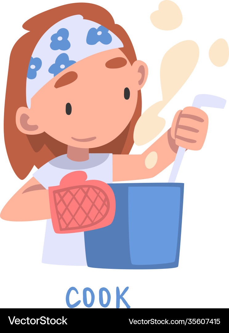 Cook word verb expressing action Royalty Free Vector Image