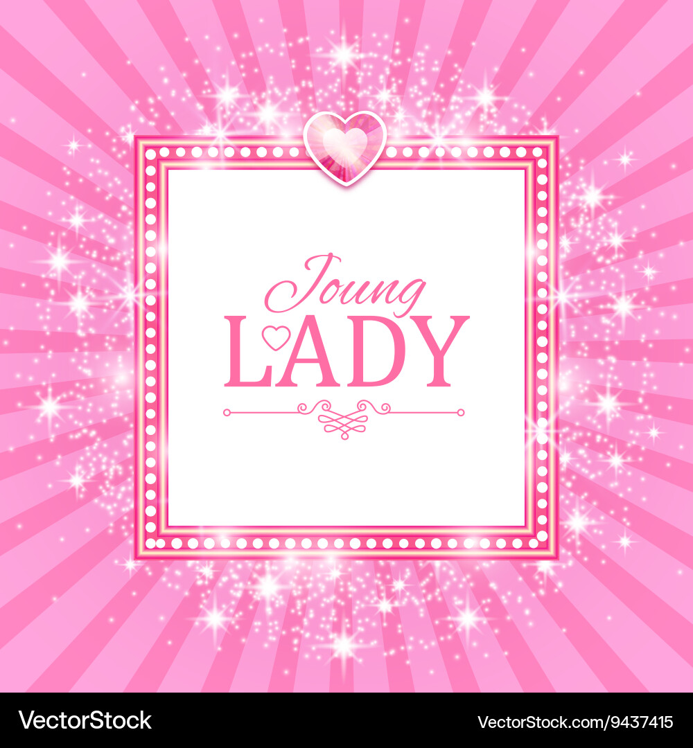 Cute pink banner for princess Royalty Free Vector Image
