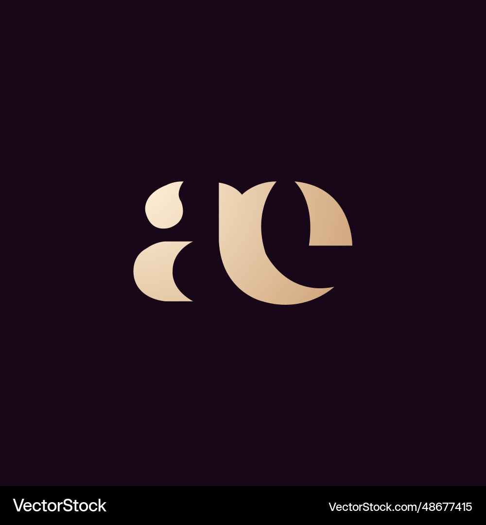 Elegant AE Initial Logo Template Royalty Free Vector Image