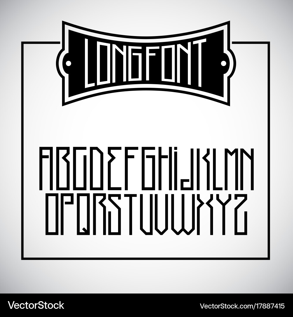 Geometric Narrow Font Royalty Free Vector Image