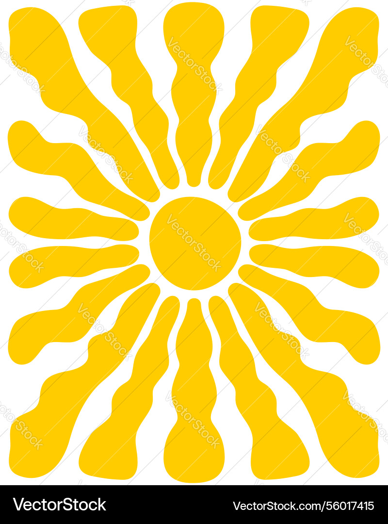 Groovy sun rays background sunburst sunrise Vector Image