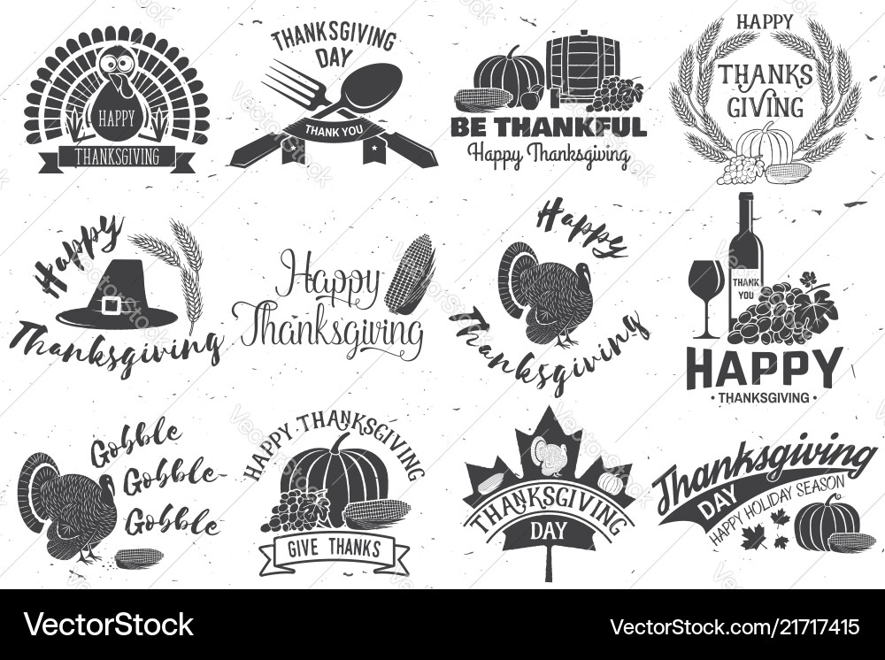 Happy thanksgiving be thankful Royalty Free Vector Image