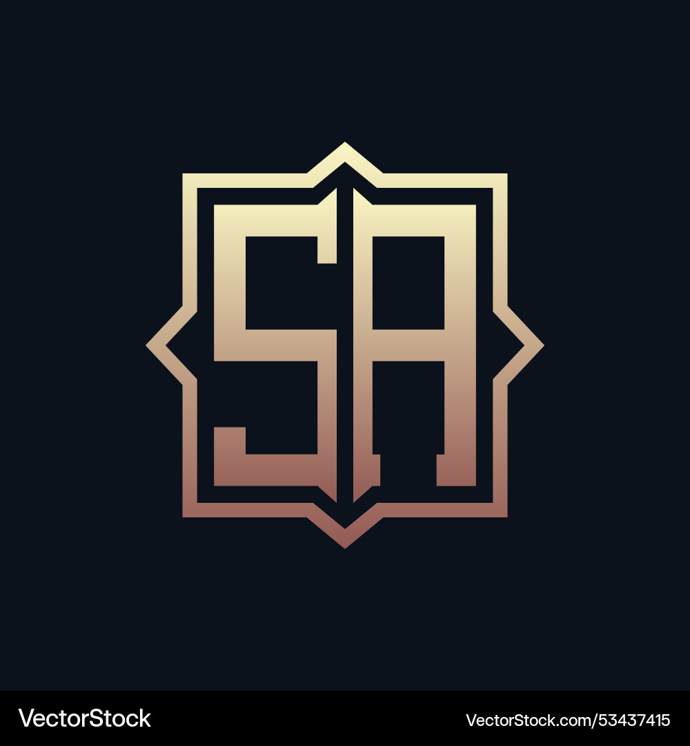 Luxury initial sa monogram logo design elegant Vector Image