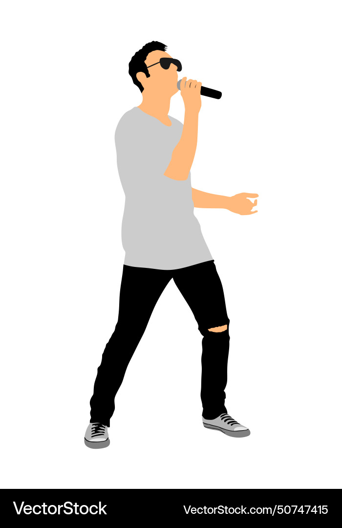 Popular singer super star isolated Royalty Free Vector Image