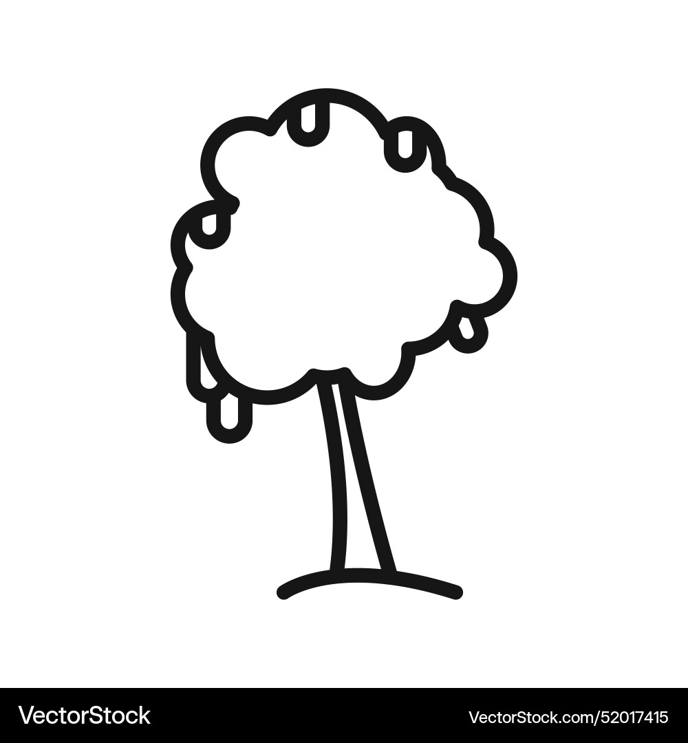 Winter tree icon black line art Royalty Free Vector Image