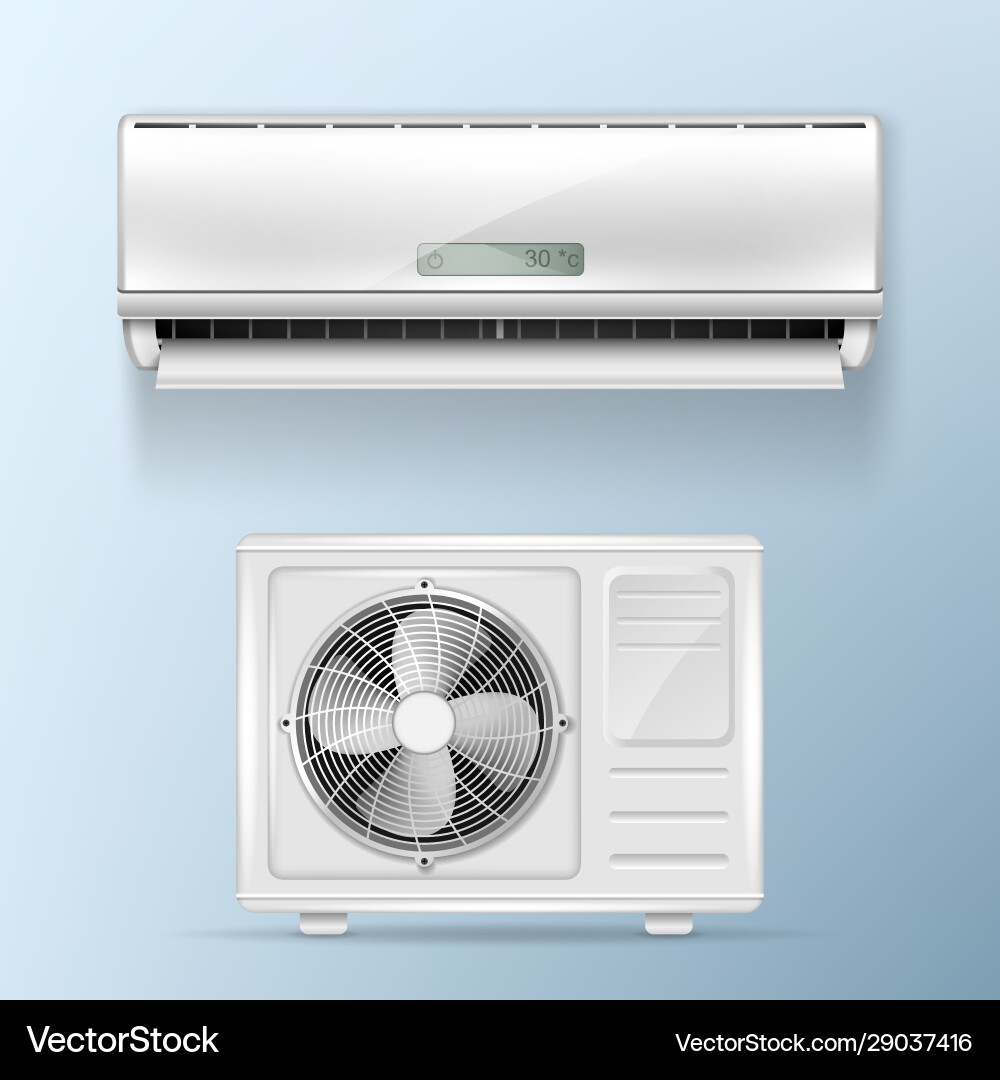 Air conditioning split system outdoor and indoor Vector Image
