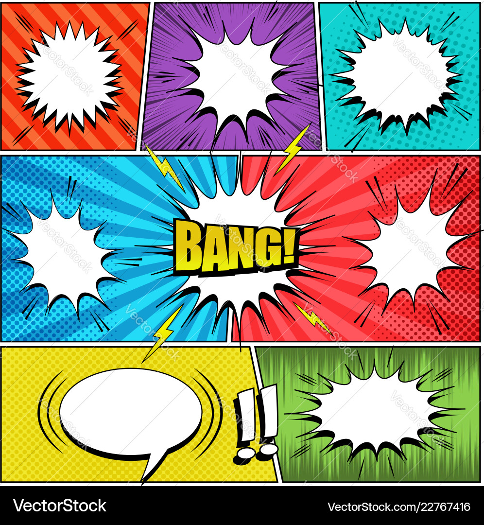 Comic book elements collection Royalty Free Vector Image