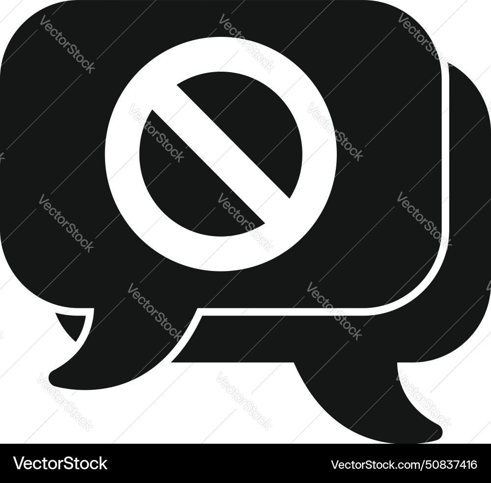Digital no sound chat icon simple Royalty Free Vector Image