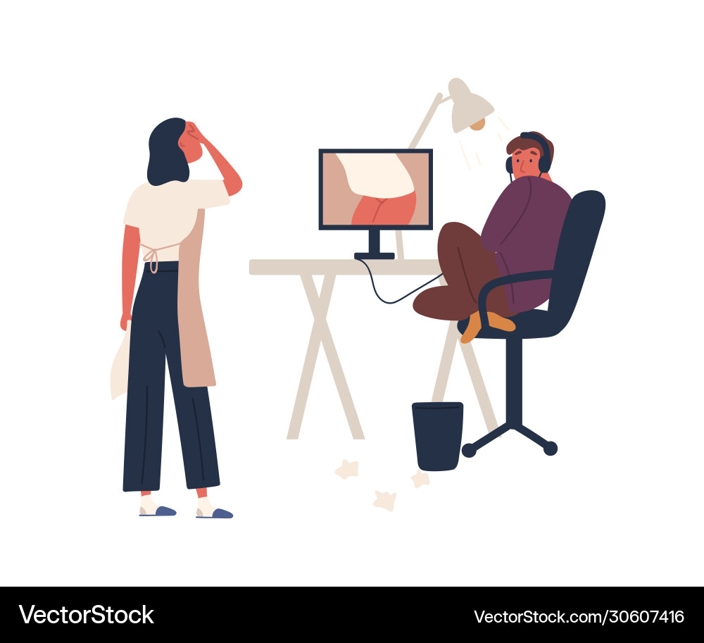 Disappointed Mother Confronts Teen Son Royalty Free Vector