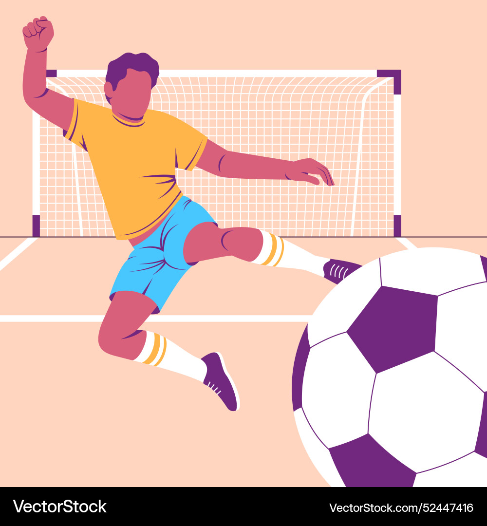 Flat football player Royalty Free Vector Image