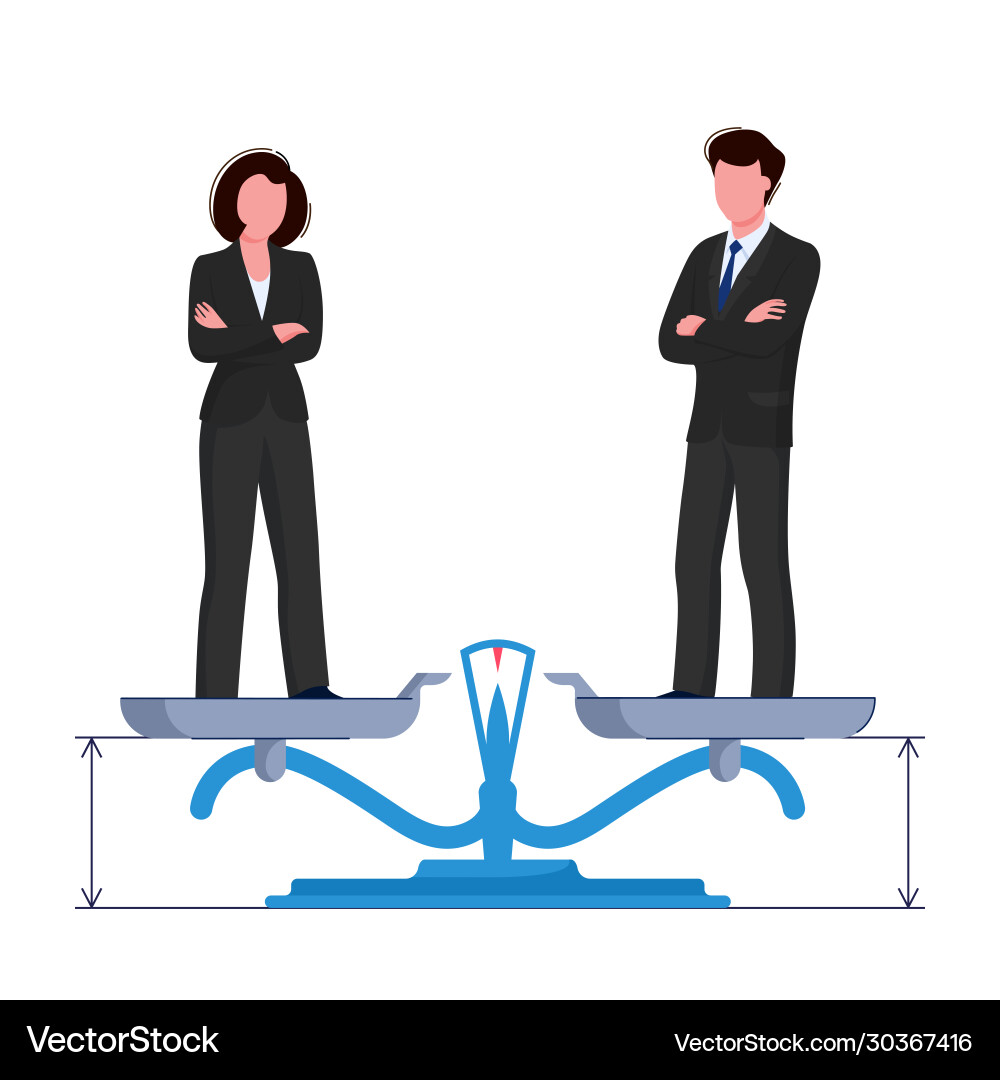Gender Equality Scales Concept Royalty Free Vector Image