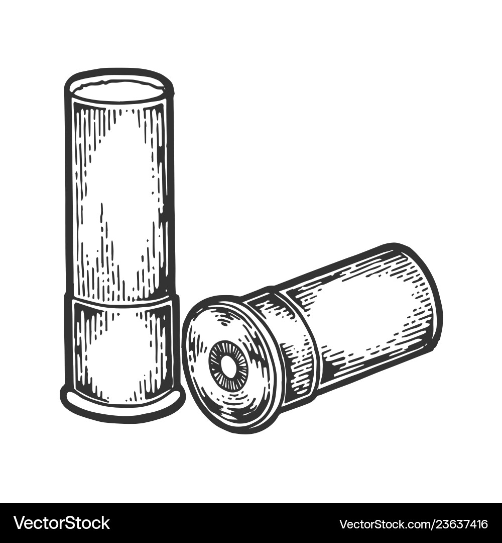 Shotgun cartridge engraving Royalty Free Vector Image