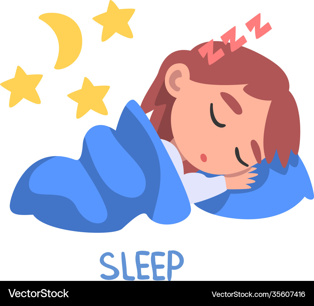 Sleep word verb expressing action Royalty Free Vector Image