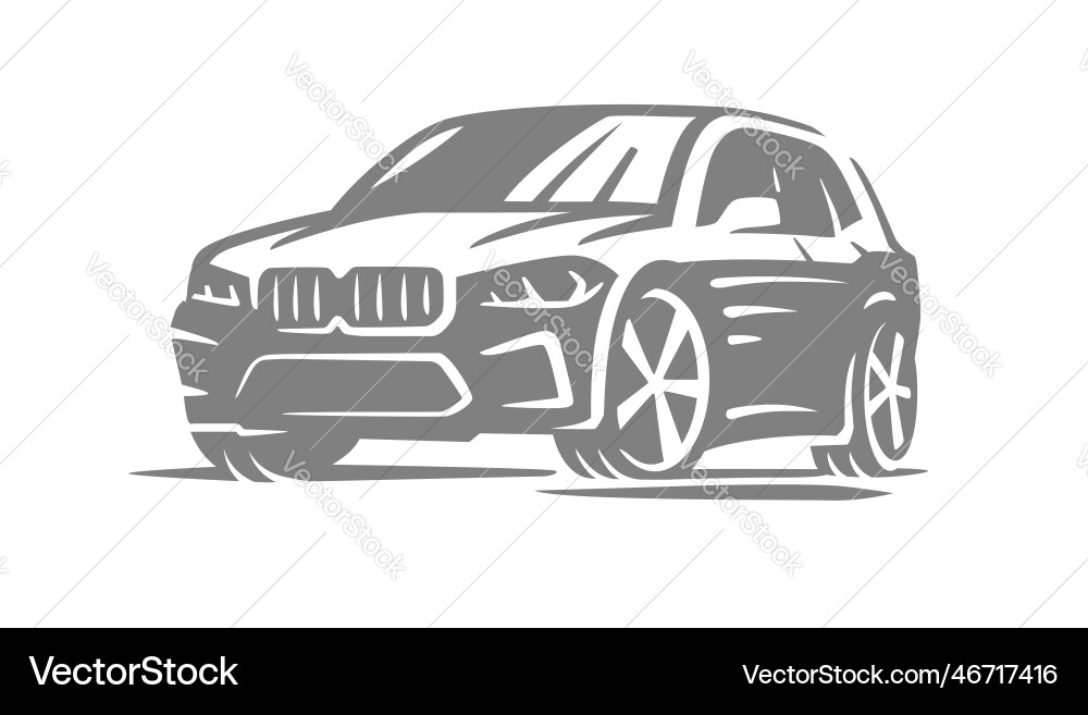 Suv car auto shop transport Royalty Free Vector Image