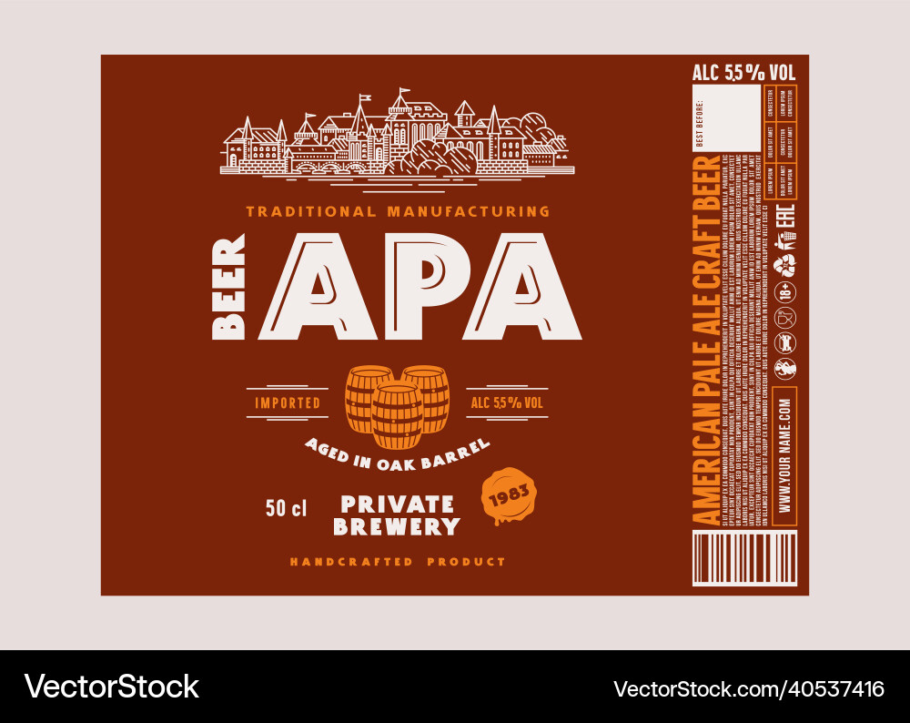 Template label for craft beer Royalty Free Vector Image
