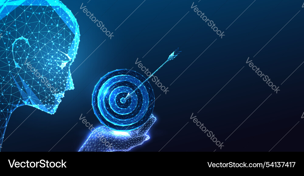 Ai assistance for goals achievement concept Vector Image