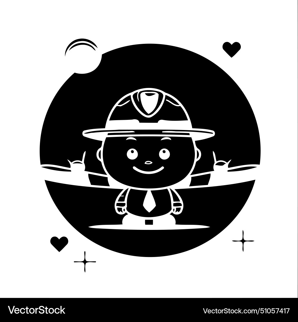 Cute robot pilot character cartoon Royalty Free Vector Image