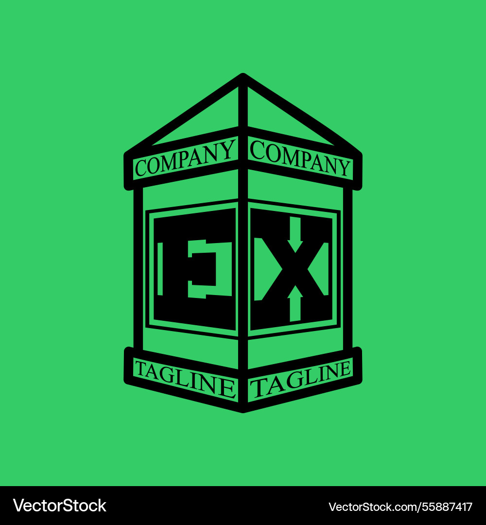 Ex initial house aesthetic logos collection Vector Image