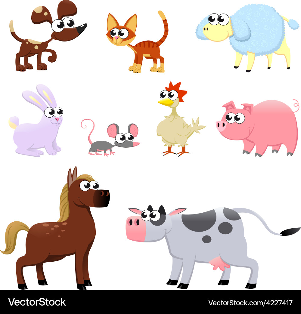 Farm animals Royalty Free Vector Image - VectorStock